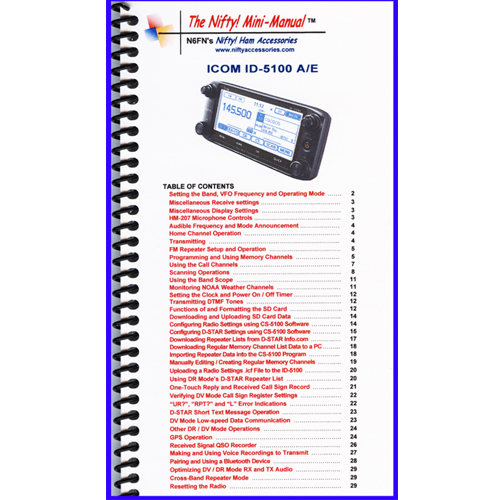 Nifty, Mini-manual for the ICOM ID-5100A /E Transceiver - Radioworld