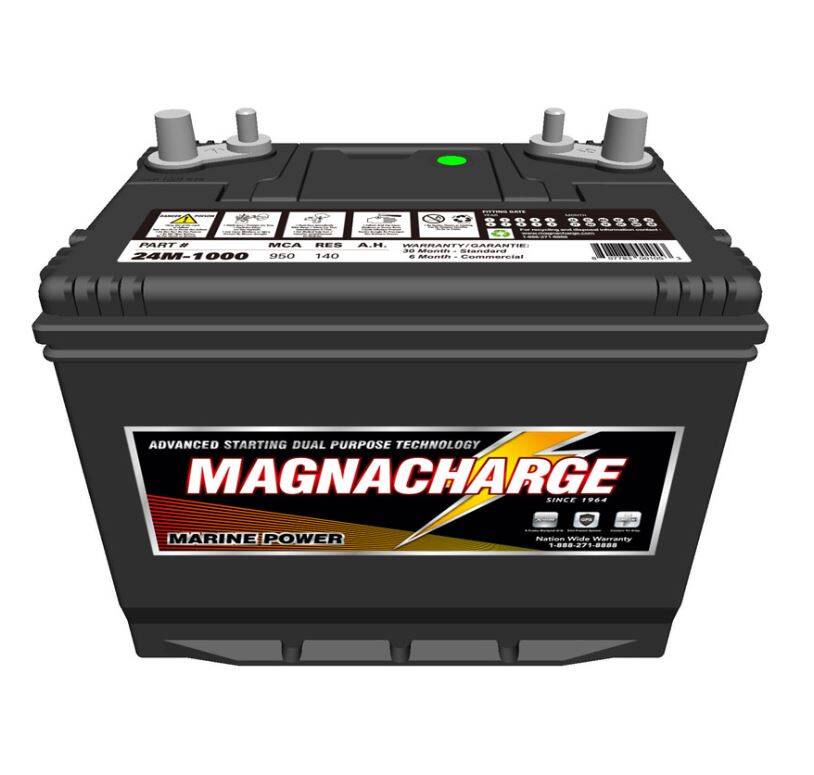 Magnacharge Battery 12V Flooded Lead Acid Group 24 Starting/ DC Battery ...